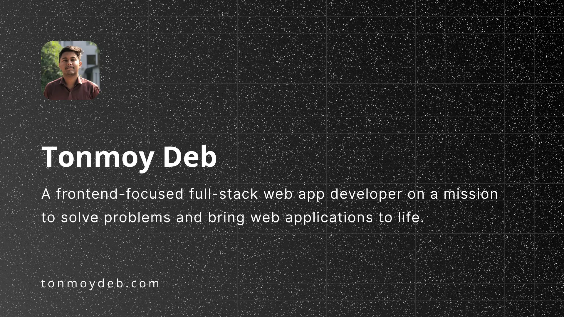 Tonmoy Deb - Web App Developer